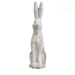 STATUE 29" ANTIQUE WHITE JACK RABBIT